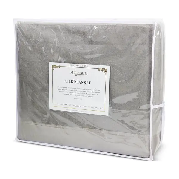 MELANGE COLLECTION Home Plaza Silk Blanket, Twin