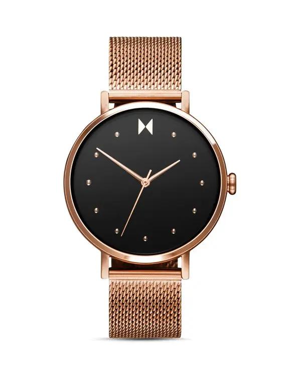 MVMT Black and Rose Gold Mesh Watch MVMT Women main image 4