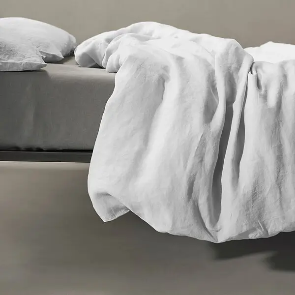SOCIETY LIMONTA Rem Linen Duvet Cover, King - Bianco