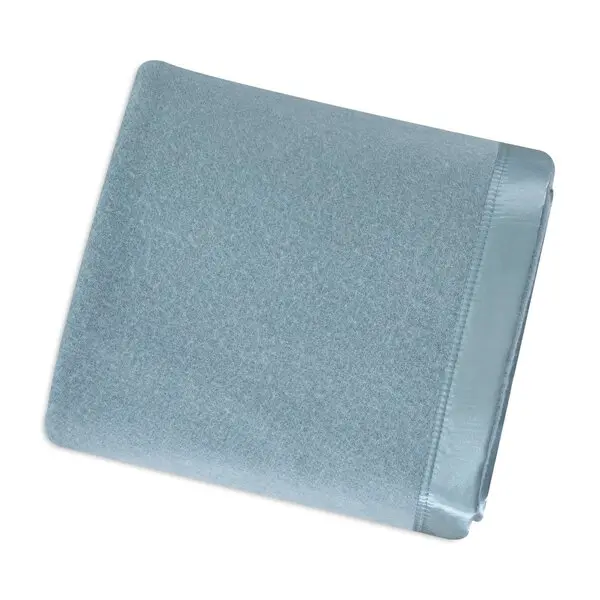 MELANGE COLLECTION Merino Wool Blanket With Satin Edge, King