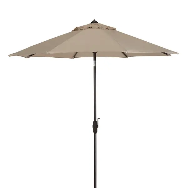 SAFAVIEH Ortega 9 Ft Crank Umbrella - Beige