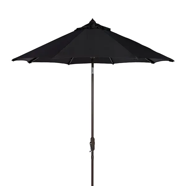 SAFAVIEH Ortega 9 Ft Crank Umbrella - Black