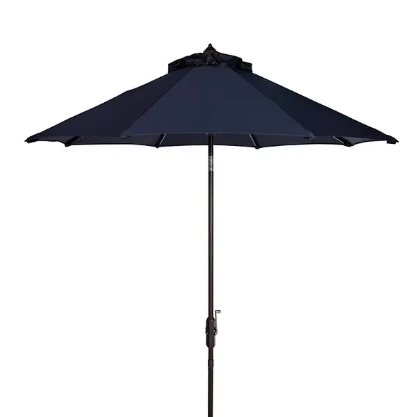 SAFAVIEH Ortega 9 Ft Crank Umbrella - Navy