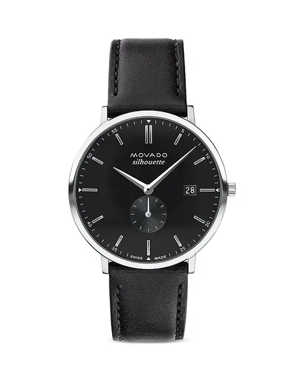 Movado Silhouette Stainless Steel Strap Watch - Black