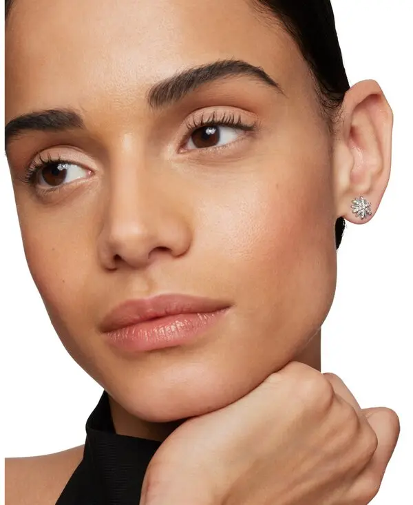 David Yurman Sterling And Diamond Stud Earrings