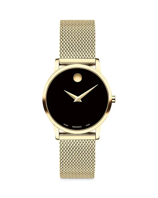 Movado Museum Classic Watch 28mm - Black/gold