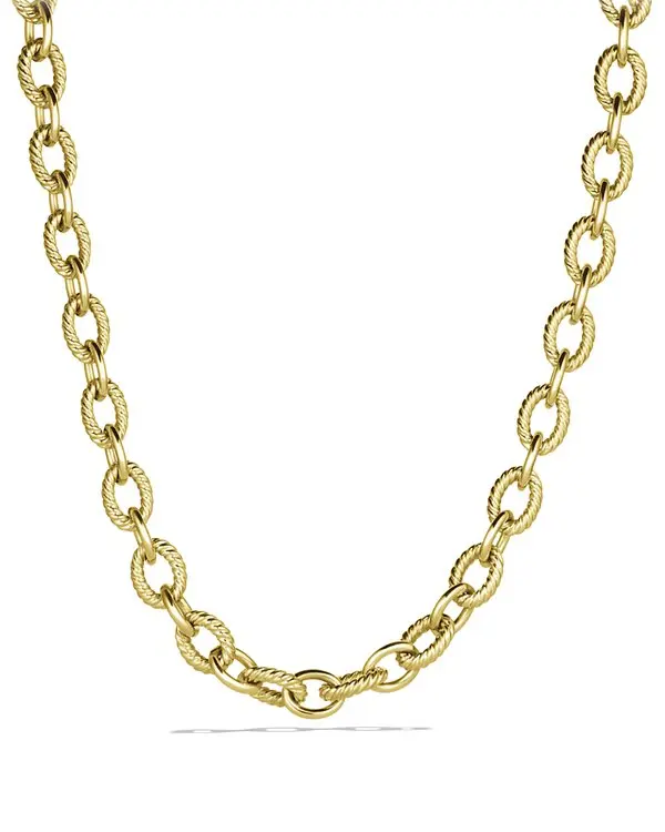 David Yurman Oval Link Chain Necklace - Yellow Gold