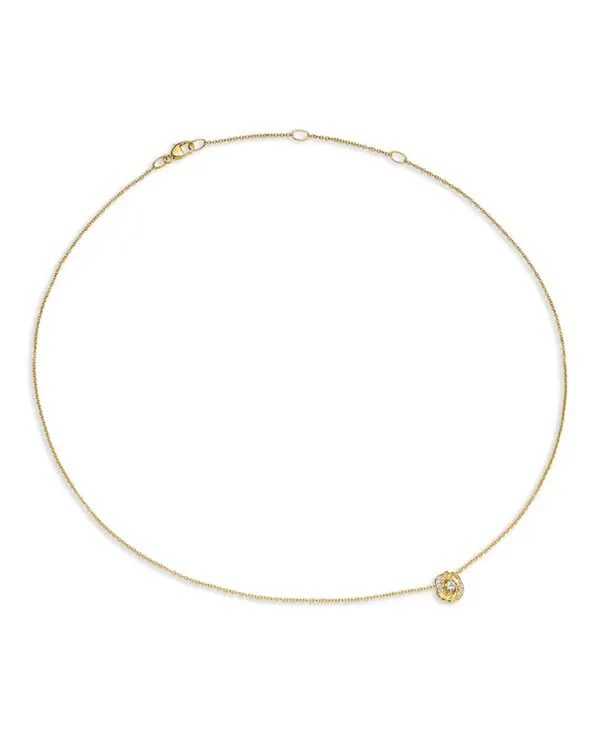 David Yurman 18k Yellow Petite Infinity Pendant Necklace With Diamonds - Gold
