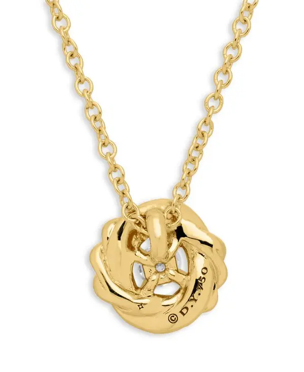 David Yurman 18k Yellow Petite Infinity Pendant Necklace With Diamonds - Gold