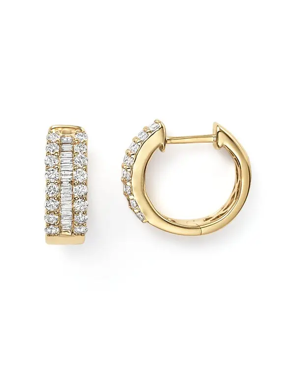 Bloomingdale'S 14k Yellow Diamond Hoop Earrings - Gold