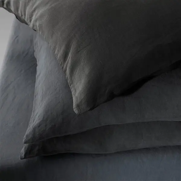 SOCIETY LIMONTA Rem Linen Pillowcase Pair, Queen - Antracite