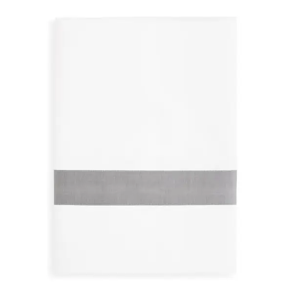HOME TREASURES Gaia Flat Sheet, Queen - White/granite