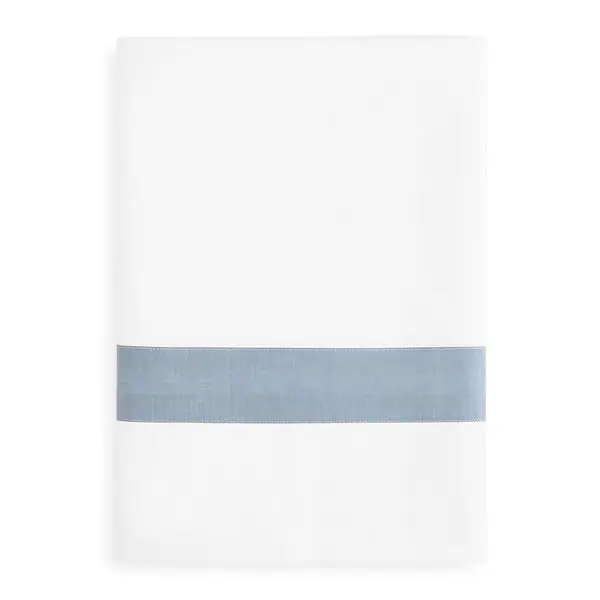 HOME TREASURES Gaia Flat Sheet, Queen - White/marine
