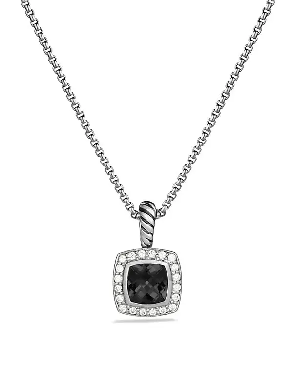 David Yurman Petite Albion Pendant Necklace - Black Onyx