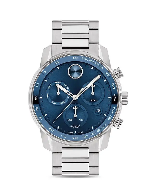 Movado Verso Chronograph Watch - Blue/silver
