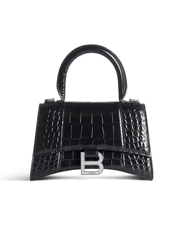 Balenciaga Hourglass Xs Top Handle Bag - Black
