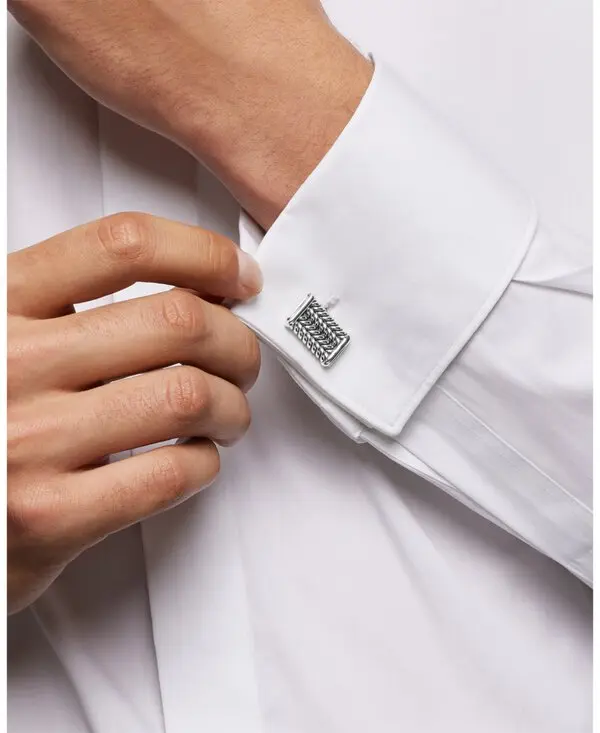 David Yurman Chevron Cufflinks In Sterling 22.8mm - Silver