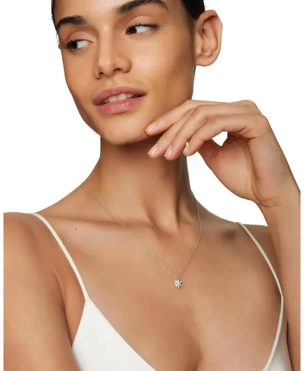 David Yurman Petite Starburst Diamond Pendant Necklace - Silver