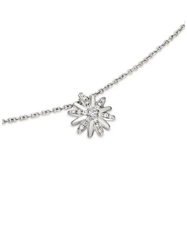 David Yurman Petite Starburst Diamond Pendant Necklace - Silver