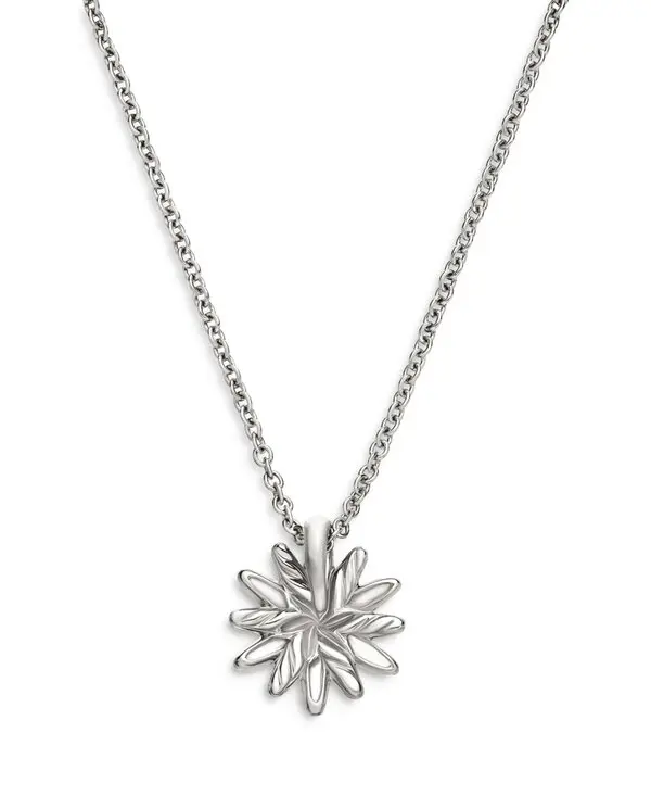 David Yurman Petite Starburst Diamond Pendant Necklace - Silver
