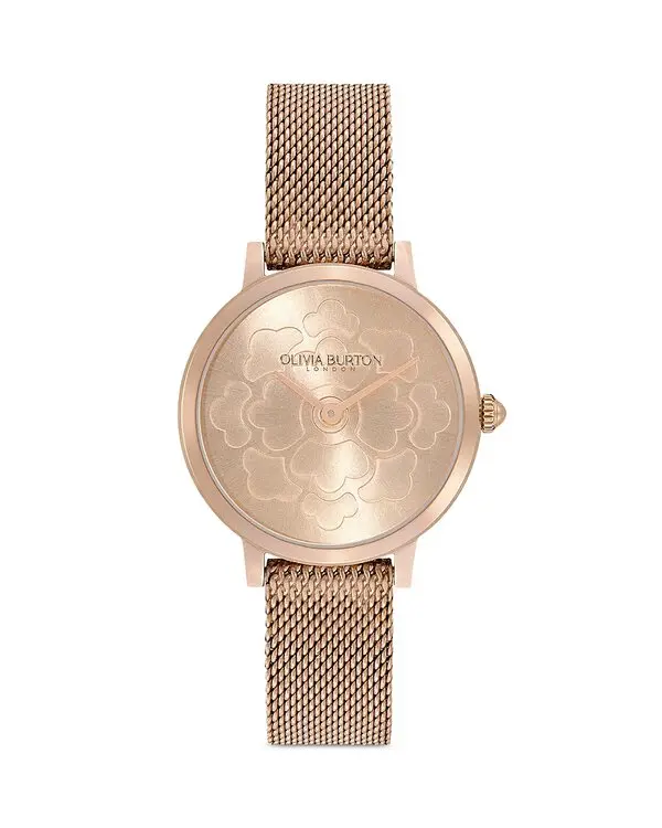 OLIVIA BURTON Ultra Slim Floral Watch 28mm - Rose Gold