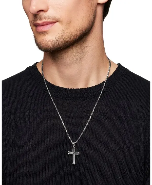 David Yurman Chevron Cross Pendant - Silver