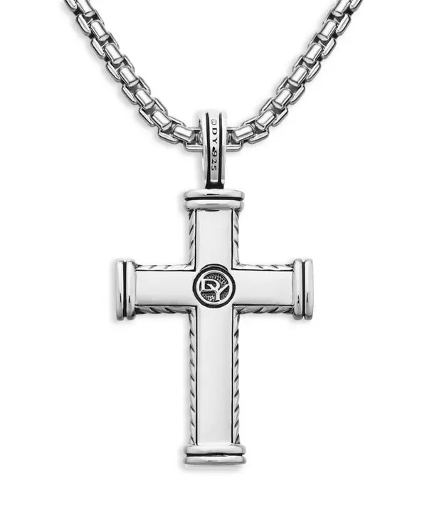 David Yurman Chevron Cross Pendant - Silver