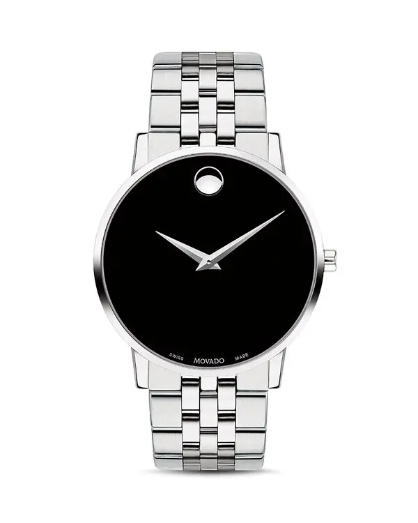 Movado Museum Classic Stainless Steel Watch - Black/silver