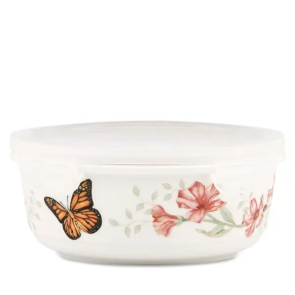 LENOX Butterfly Meadow Round Serve & Store Container - White