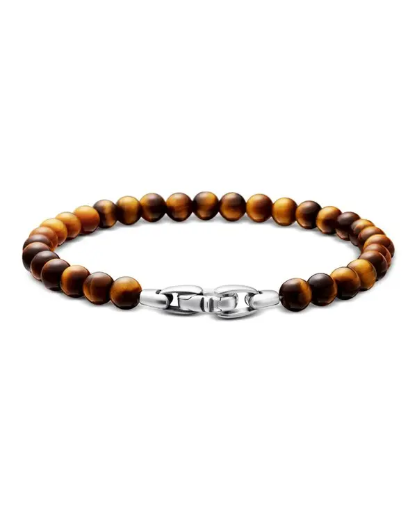 David Yurman Spiritual Beads Bracelet With Tigers Eye - Brown/silver