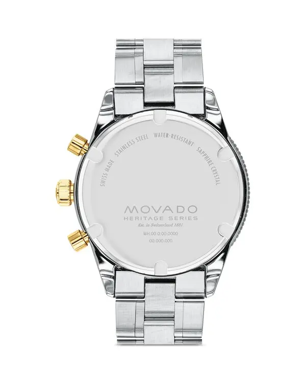 Movado Calendoplan S Two Tone Chronograph - Black/silver