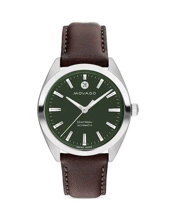 Movado Datron Automatic 40mm Stainless Steel Watch - Green/brown