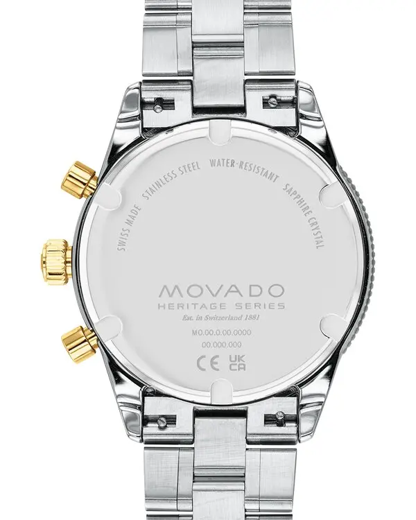 Movado Heritage Series Calendoplan Chronograph, 42mm - Blue/silver