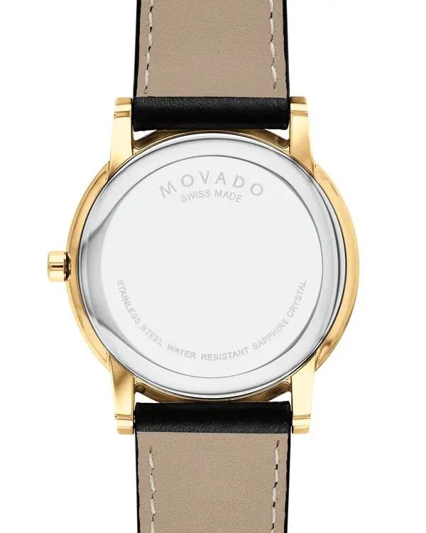 Movado Museum Classic Yellow Gold-tone Case Watch - Black