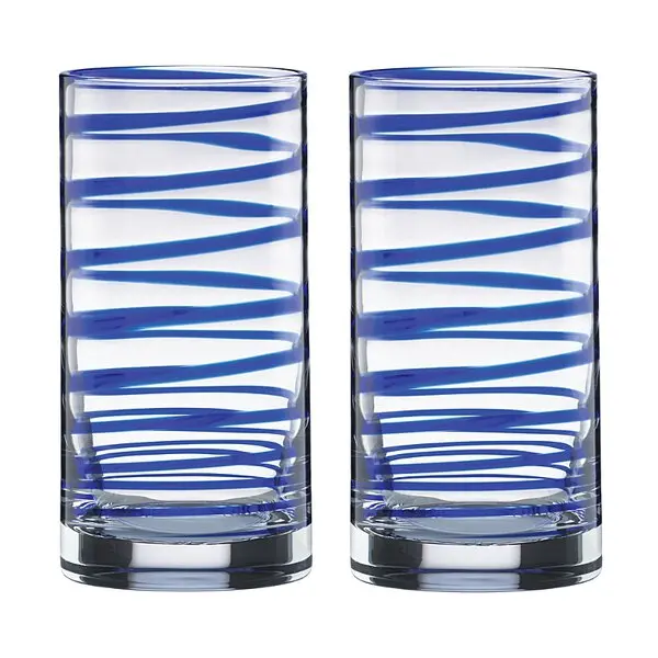 Kate Spade New York Charlotte Street Highball Glass, Set Of 2 - Blue