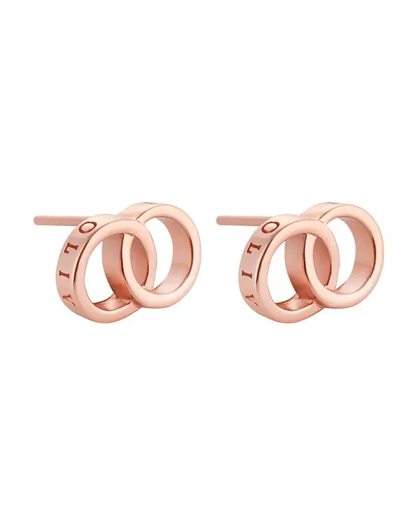 OLIVIA BURTON Classics Interlink Earrings - Rose Gold