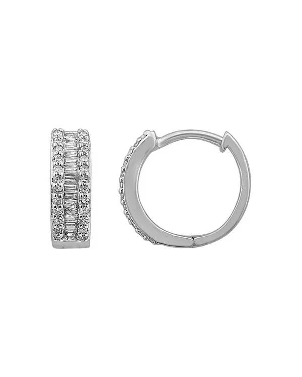 Bloomingdale'S Diamond Baguette Hoop Earrings, 0.25 Tcw - White