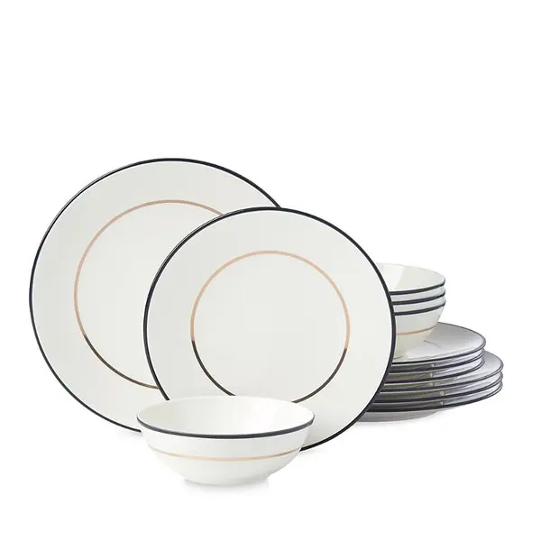 Kate Spade New York Make It Pop 12 Piece Dinnerware Set - Gold