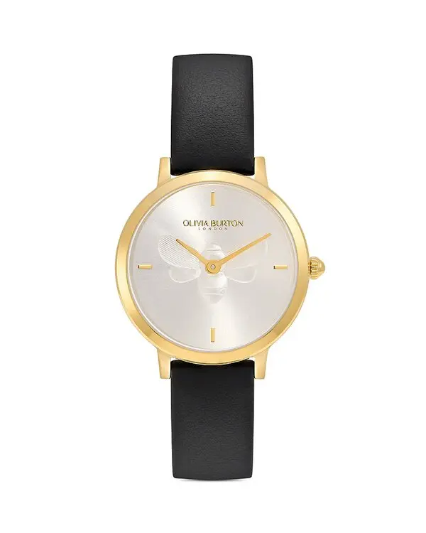 OLIVIA BURTON Ultra Slim Bee Watch, 28mm - Silver/black