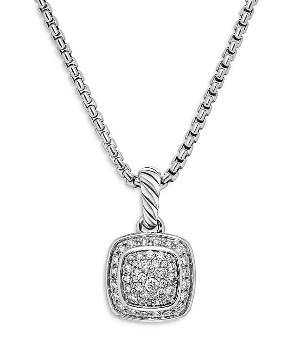 David Yurman Sterling Diamond Pendant Necklace - Silver