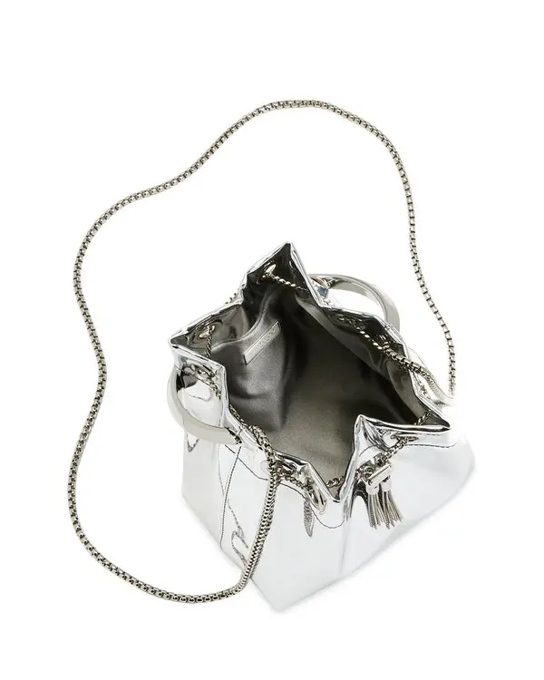 JIMMY CHOO Bon Bon Metallic Bucket Bag - Silver Metallic