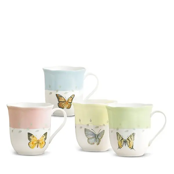 LENOX Butterfly Meadow 4-piece Dessert Mug Set