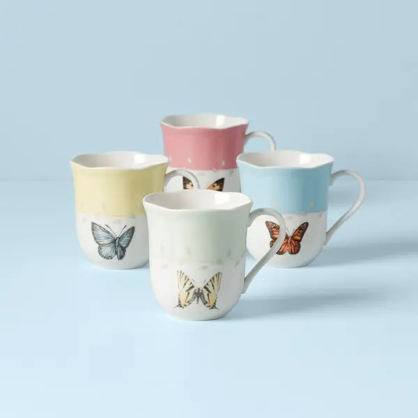 LENOX Butterfly Meadow 4-piece Dessert Mug Set