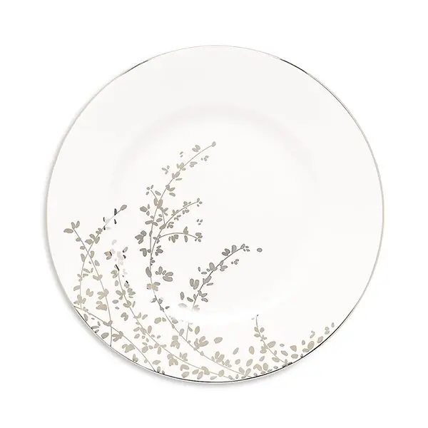Kate Spade New York Gardner Street Platinum Dinner Plate - White/platinum