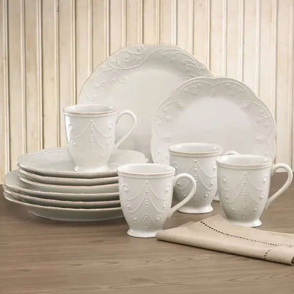 LENOX French Perle 12 Piece Dinnerware Set
