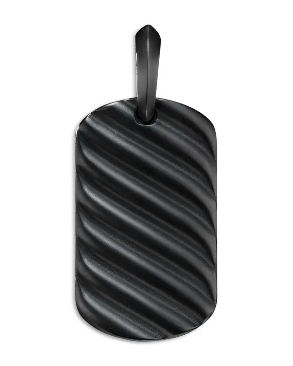 David Yurman Sculpted Cable Tag Pendant - Black
