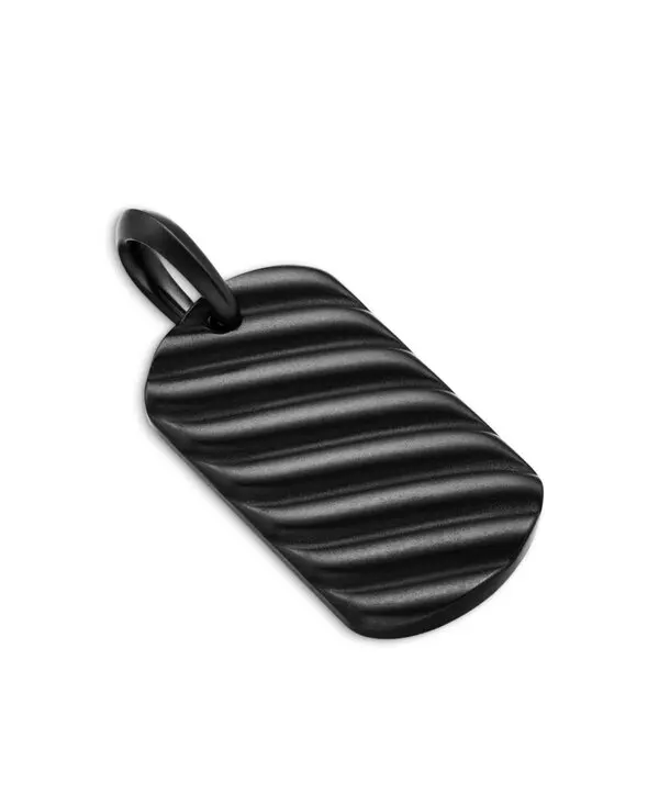 David Yurman Sculpted Cable Tag Pendant - Black