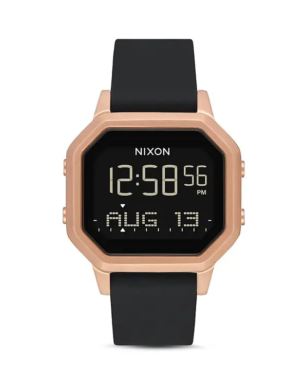 Nixon Siren Ss Watch, 33mm X 36mm - Black/rose Gold