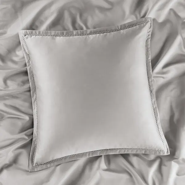 SKY 500tc Wrinkle Resistant Sateen Euro Shams, Pair Exclusive - Ash Grey