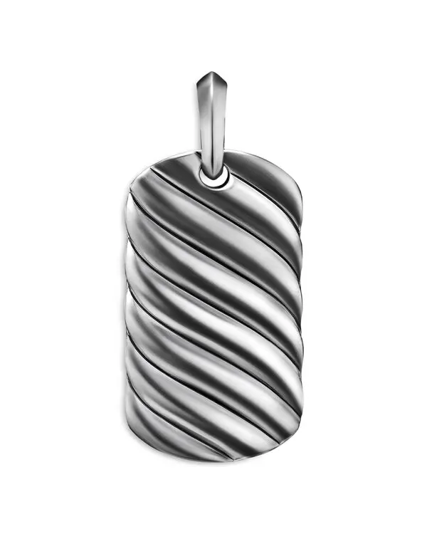 David Yurman Sculpted Cable Tag In Sterling 35mm